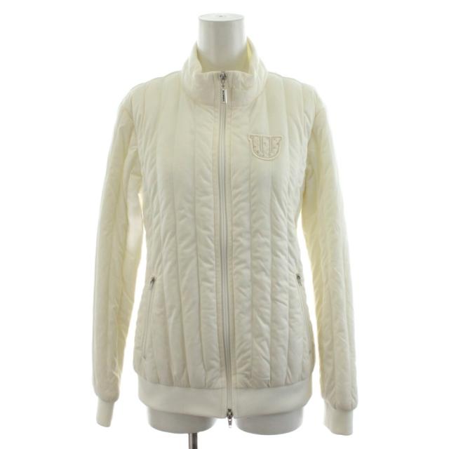 【中古】エムユースポーツ MU SPORTS 中綿ジャケット ロゴ ワッペン アウター 40 白 ホワイト 701P6614 /AN26