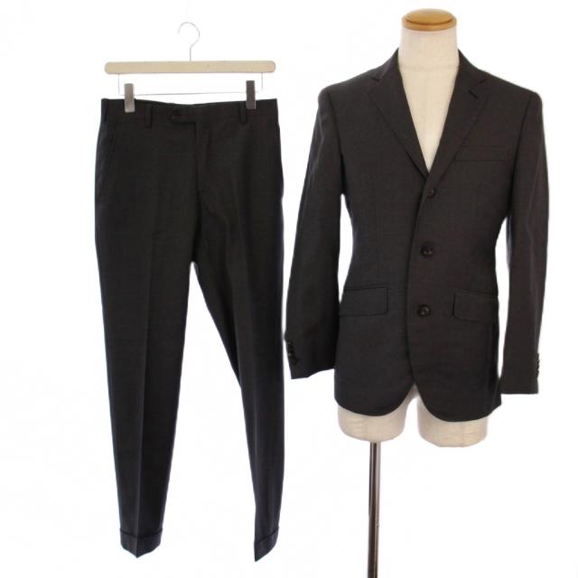 【中古】TAGARU ロロピアーナ セットアップ スーツ 上下 テーラードジャケット パンツ グレー メンズ