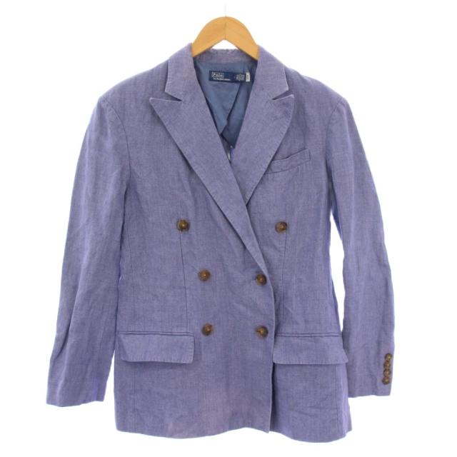【中古】ポロ バイ ラルフローレン Polo by Ralph Lauren テーラードジャケット アウター ダブル 背抜き 2 青