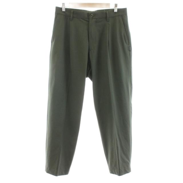【中古】ネイバーフッド 23SS TUCK PANTS タックパンツ ジップフライ M カーキ 231AQNH-PTM02