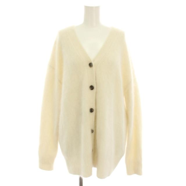 【中古】スピック&スパン 22AW ファーニットロングカーディガン Vネック 長袖 白 22080200701140 レディース