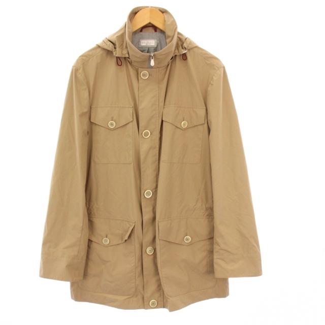 【中古】ブルネロクチネリ BRUNELLO CUCINELLI フーディジャケット アウター ナイロン 52 ベージュ /KH メンズ