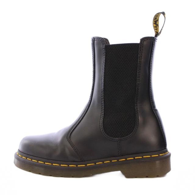 【中古】ドクターマーチン DR.MARTENS チェルシーブーツ サイドゴア ショート 厚底 レザー 切替 バイカラー 黒 黄色
