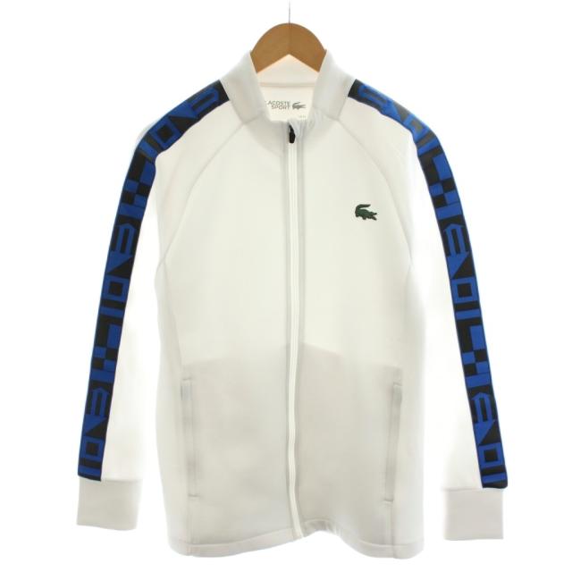 【中古】ラコステ LACOSTE ノーティカルネームテーピングトラックジャケット ジップアップ ロゴ 4 白 ホワイト 黒