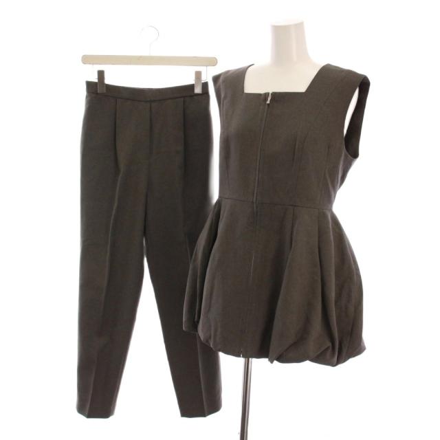 【中古】セルフォード CELFORD 23AW バルーンペプラム セットアップ 上下 ノースリーブ カットソー パンツ 36