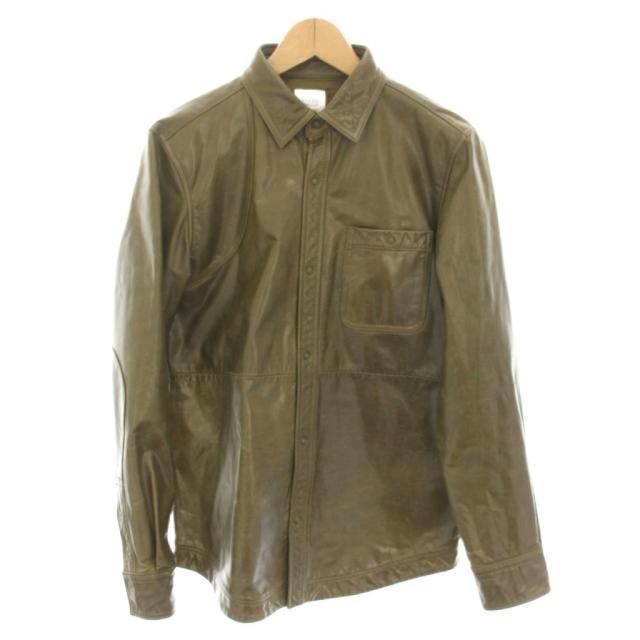 【中古】タケオキクチ TAKEO KIKUCHI レザージャケット アウター 3 カーキ JH070-89068JH /YT メンズ