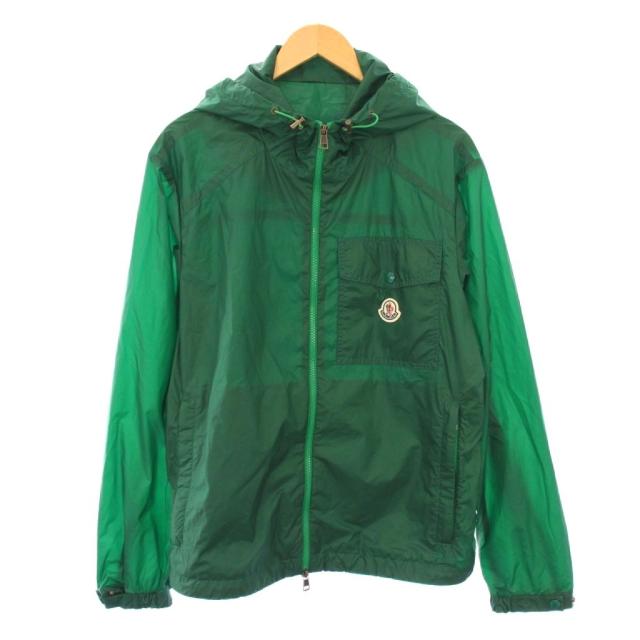 【中古】モンクレール SAMAKAR その他のジャケット ナイロンジャケット アウター ショート丈 フード ロゴ 2 緑