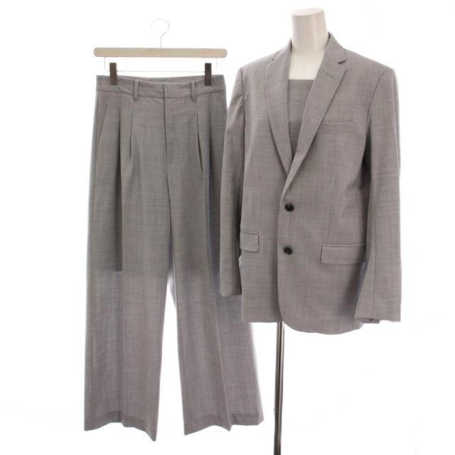 【中古】ハウント スーツ セットアップ 3点セット シングル テーラードジャケット パンツ ビスチェ 38 ライトグレー