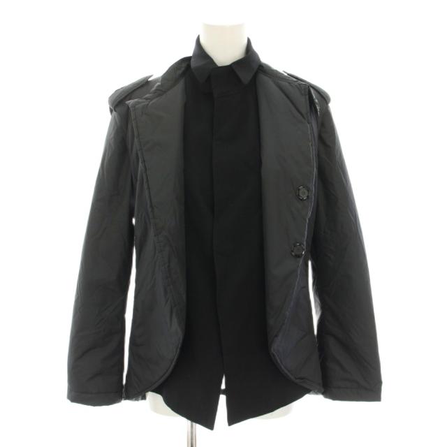 【中古】ワイズ ヨウジヤマモト 中綿レイヤードベストウールスタンドカラージャケット 1 黒 YE-J05-801 レディース