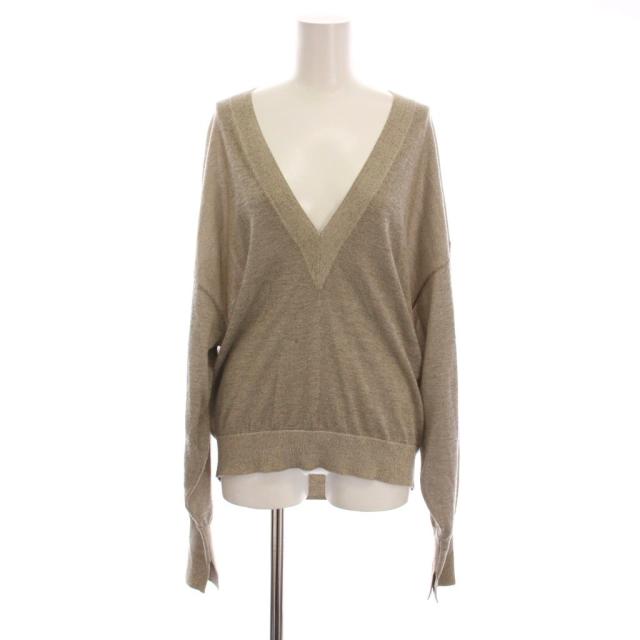 【中古】トゥモローランド TOMORROWLAND .B 23SS カシミヤ混 ニット セーター 長袖 Vネック F グレージュ