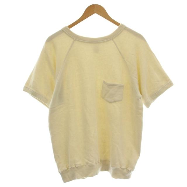 【中古】ウエアハウス WAREHOUSE 半袖 スウェット ポケット トレーナー L アイボリー /☆G メンズ