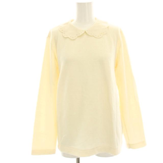 【中古】トリココムデギャルソン 20AW AD2020 ニット カットソー ウール 襟付き 長袖 M アイボリー TF-T010 /HN