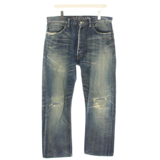 【中古】デンハム EASTWIDER MIJ PITCHER デニムパンツ ジーンズ USED加工 34 紺 01-24-05-11-003 メンズ