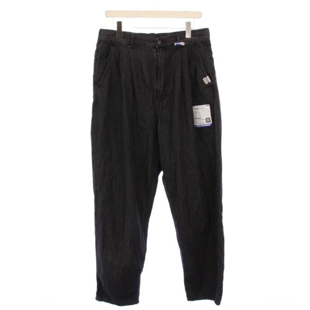 【中古】ミハラヤスヒロ in・stru(men-tal). コットンテンセルデニムテーパードパンツ タック ジップフライ 44 黒