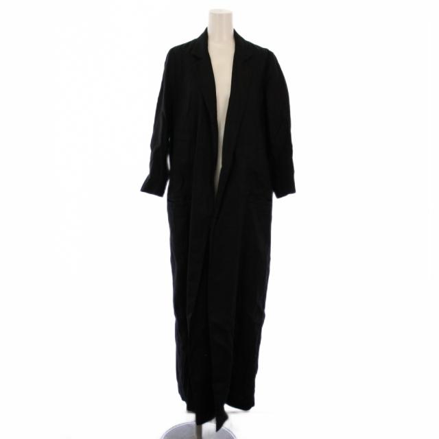 【中古】ミューズ ドゥーズィエム クラス MUSE de Deuxieme Classe DUSTERリネンツイルコート ロング F 黒 レディース