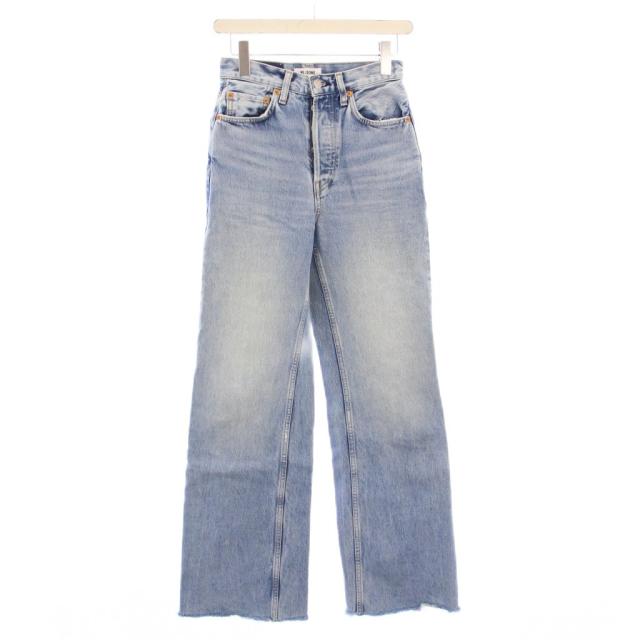 【中古】リダン RE/DONE デニムパンツ ジーンズ ボタンフライ カットオフ W24 水色 ライトブルー /BB レディース