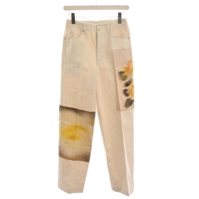 【中古】タナカ TANAKA 25SS THE JEAN TROUSERS ROSE デニムパンツ ジーンズ フラワープリント 25 アイボリー