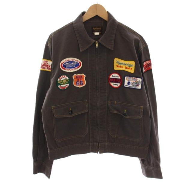 【中古】スタイルアイズ Style Eyes ワークジャケット ジップアップ アウター 40 ブラウングレー ワッペン /YM メンズ