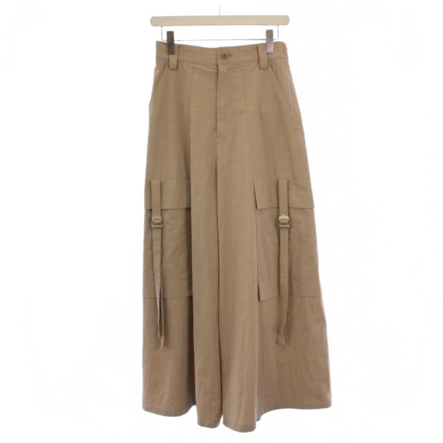 【中古】ウジョー Ujoh  STUDIOUS別注 Wide Flare Cargo PNT ワイドフレアカーゴパンツ 2 ベージュ レディース