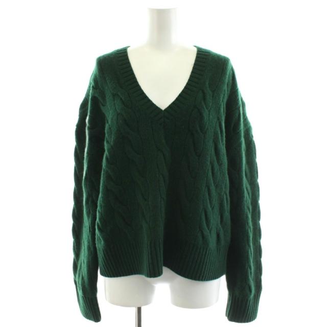 【中古】ポロ バイ ラルフローレン Polo by Ralph Lauren ニット セーター 長袖 Vネック ウール カシミヤ混 S 緑