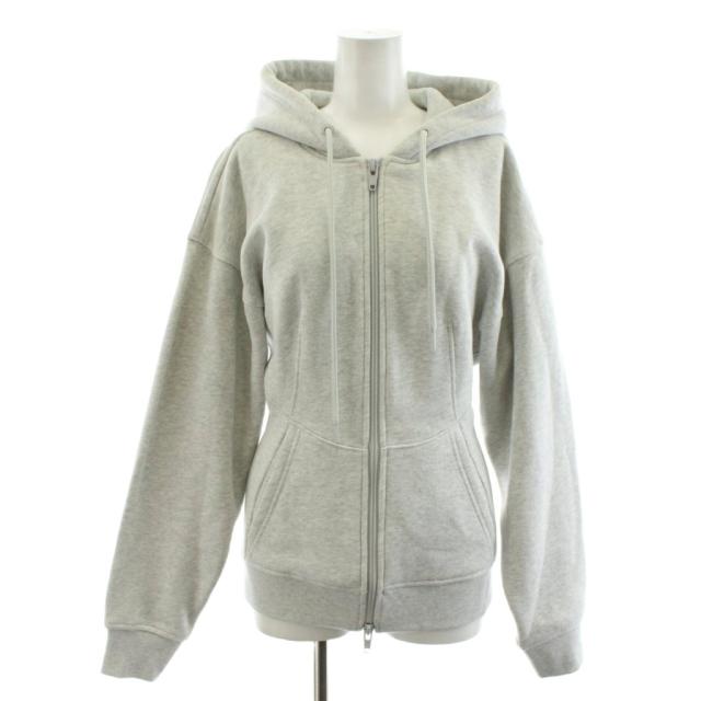 【中古】アレキサンダーワン ALEXANDER WANG パーカー ジップアップ コットン XS グレー /AN51 レディース