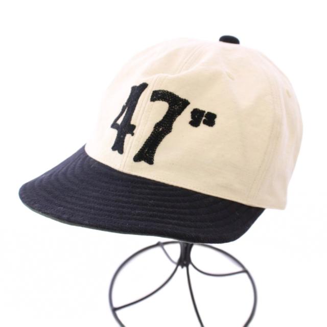 【中古】ジプシー&サンズ ツートーン ベースボールキャップ 帽子 ロゴ 刺繍 6パネル バイカラー F アイボリー 黒