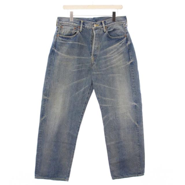 【中古】ヨーコサカモト 5ポケットストレートパンツ デニム ジーンズ ボタンフライ M 青 ブルー