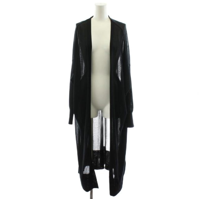 【中古】ミューズ ドゥーズィエム クラス MUSE de Deuxieme Classe shake code Vネックロングカーディガン ニット 黒