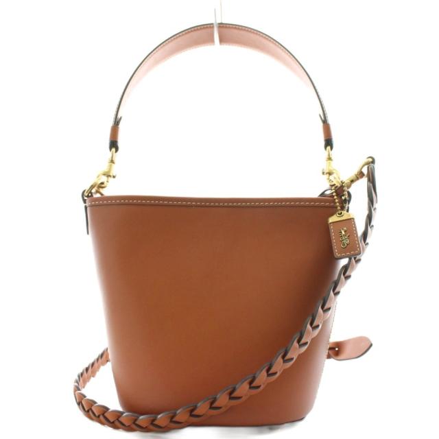 【中古】コーチ COACH ダコタ バケットバッグ ショルダーバッグ ハンドバッグ 2way レザー 茶 ブラウン CJ815