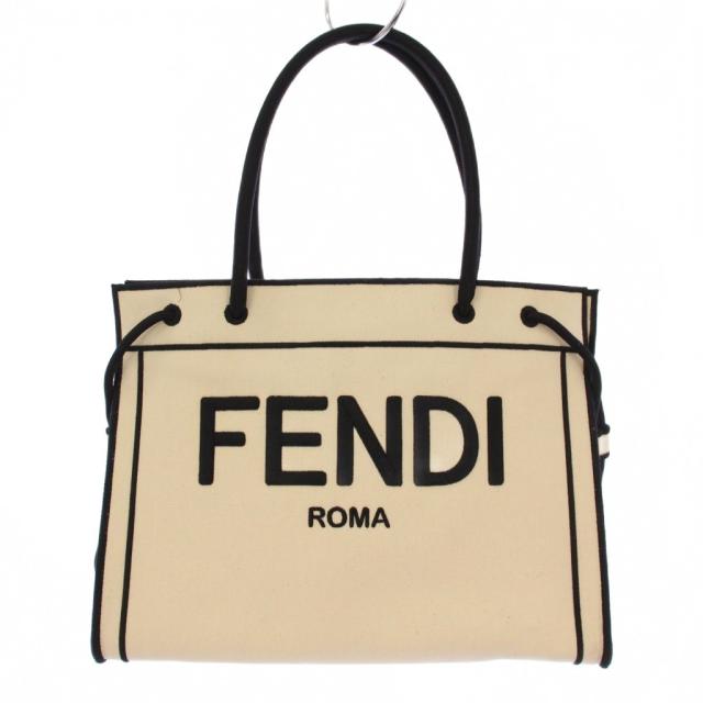 【中古】フェンディ FENDI Roma Go To ショッパー トートバッグ ハンドバッグ 白 8BH378 /KH ■OH レディース