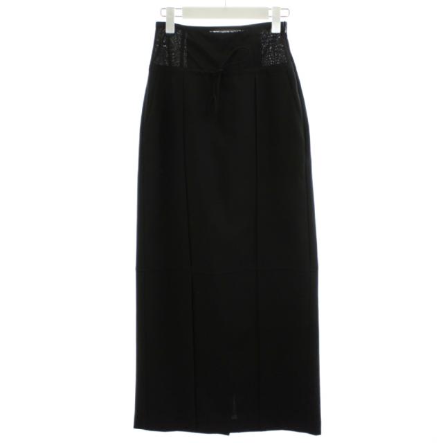 【中古】アメリヴィンテージ 25SS PIN TUCK PENCIL CORSET SKIRT タイトスカート ミモレ ロング M 黒