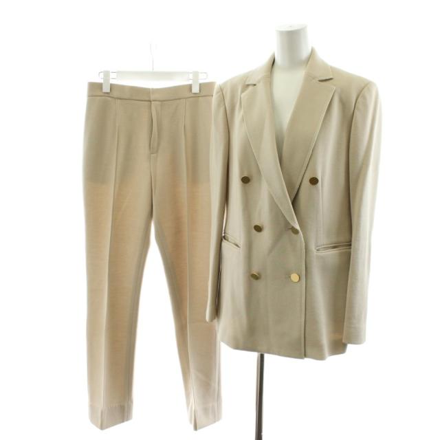 【中古】ベイジ BEIGE スーツ セットアップ 上下 テーラードジャケット ダブル パンツ スラックス 4 6 ベージュ