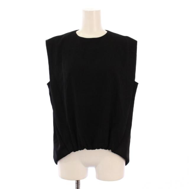 【中古】ディケイド DECADE 24SS CINDY ノースリーブブラウス シャツ プルオーバー クルーネック タック 4 黒