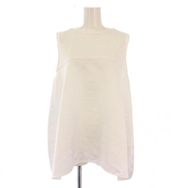 【中古】ヘイヴ Heve レディバグノースリーブトップス カットソー フレア クルーネック ワンカラー F 白 ホワイト