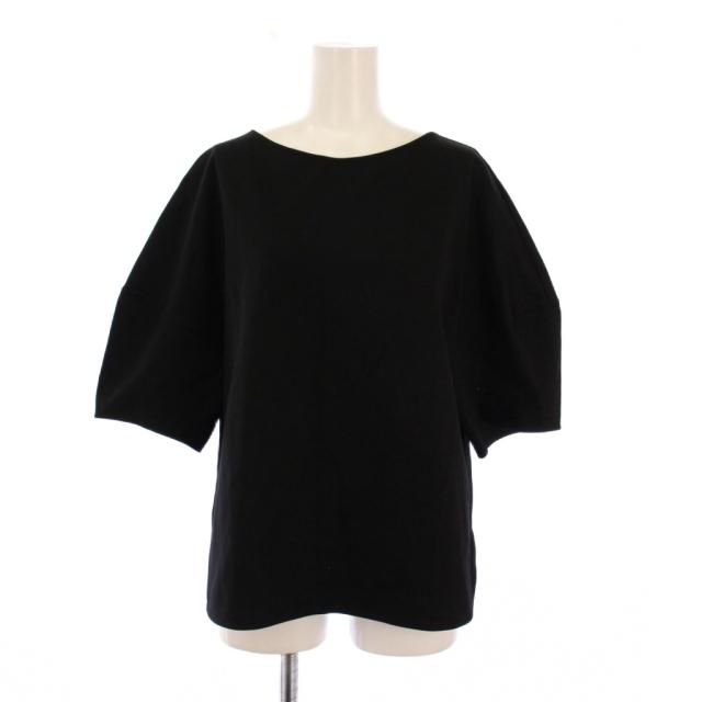 【中古】未使用品 セオリーリュクス BASALT ADYNA カットソー 半袖 クルーネック 無地 ストレッチ ワンカラー 38 黒