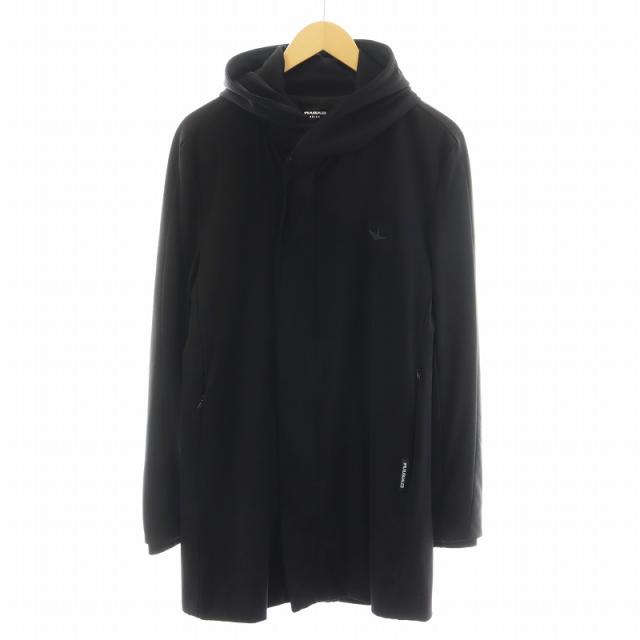 【中古】ウノピュウノウグァーレトレ 1PIU1UGUALE3 パーカー ジップアップ ロング丈 44 黒 ブラック /AN31 ■GY12