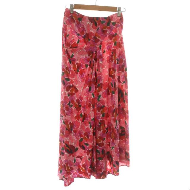 【中古】未使用品 イザベルマラン ISABEL MARANT フレアスカート ミモレ ロング 花柄 シルク混 36 ピンク IM11127326I