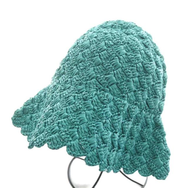 【中古】未使用品 ラ メゾン ド リリス La Maison de Lyllis BARROW 麦わら帽子 スカラップ 57cm ミント 緑