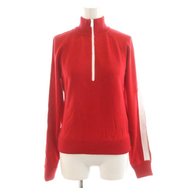 【中古】未使用品 ベルパー BELPER TRACK KNIT JACKET トラックニットジャケット ハーフジップ F 赤 1921-1223