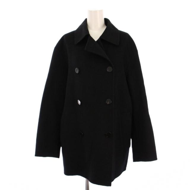 【中古】セオリー Theory 20AW NEW DIVIDE LUXE UTL PEACOAT C ピーコート Pコート ショート P 黒 レディース