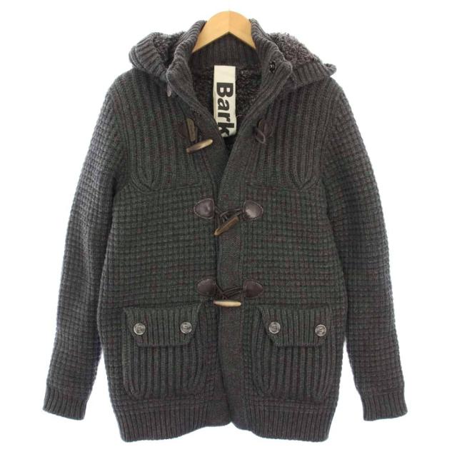 【中古】バーク Bark ニットジャケット ダッフルコート アウター フード S グレー 37-3309065 /TK メンズ
