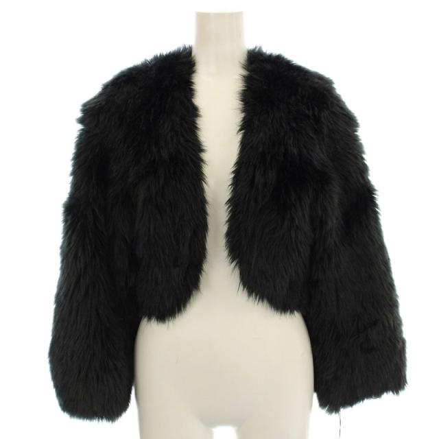 【中古】グレースコンチネンタル GRACE CONTINENTAL ファージャケット フェイクファー ボレロ 36 黒