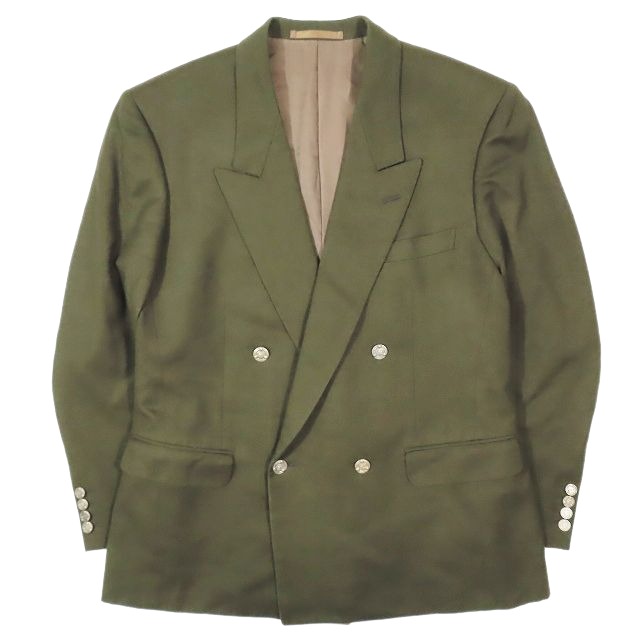【中古】ヴィンテージ クリスチャンディオールムッシュ Vintage Christian Dior MONSIEUR ダブル ジャケット ブレザー AB6 モスグリーン