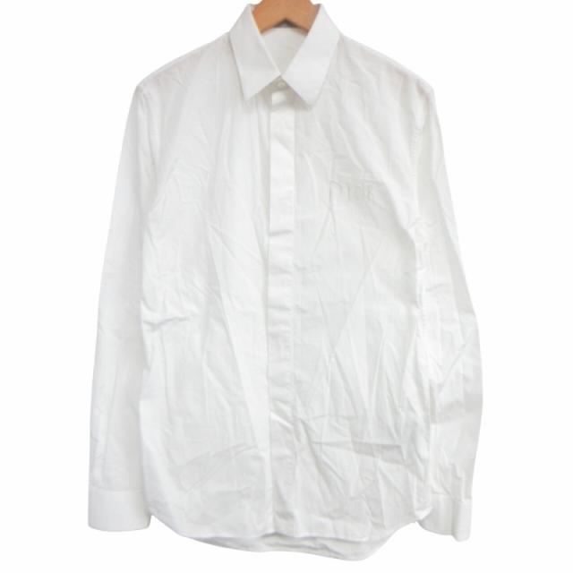 【中古】ディオール Dior × レイモンドペティボーン 19AW シャツ レギュラーカラー 長袖 白 ホワイト 37 約S IBO64