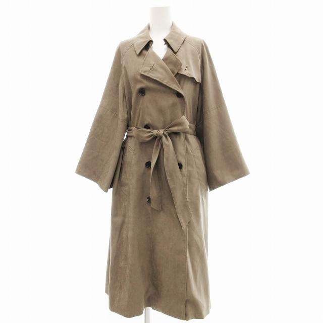【中古】ルームエイト 美品 F/SUEDE BIG-SLEEVE TRENCH COAT トレンチコート ジャケット フェイクスエード ロング 1