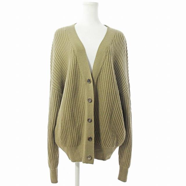 【中古】ドゥーズィエムクラス DEUXIEME CLASSE 美品 22AW ウール ニット カーディガン 長袖 オーバーサイズ 茶