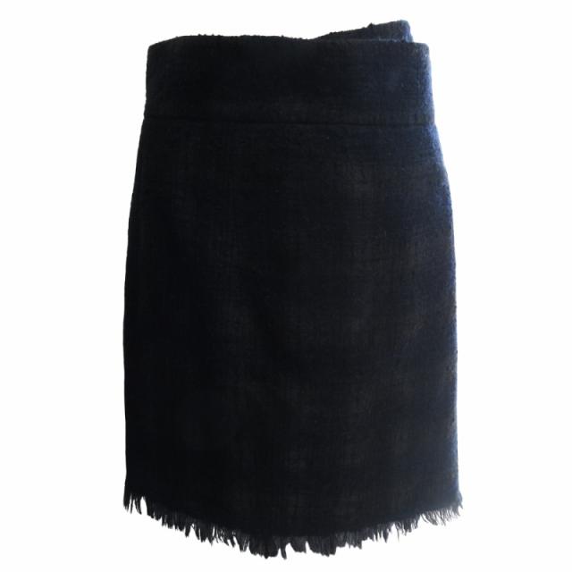 【中古】シャネル ウールツイードラップスカート 巻きスカート P46261V34350 チェック グレー系 国内正規 38 約M