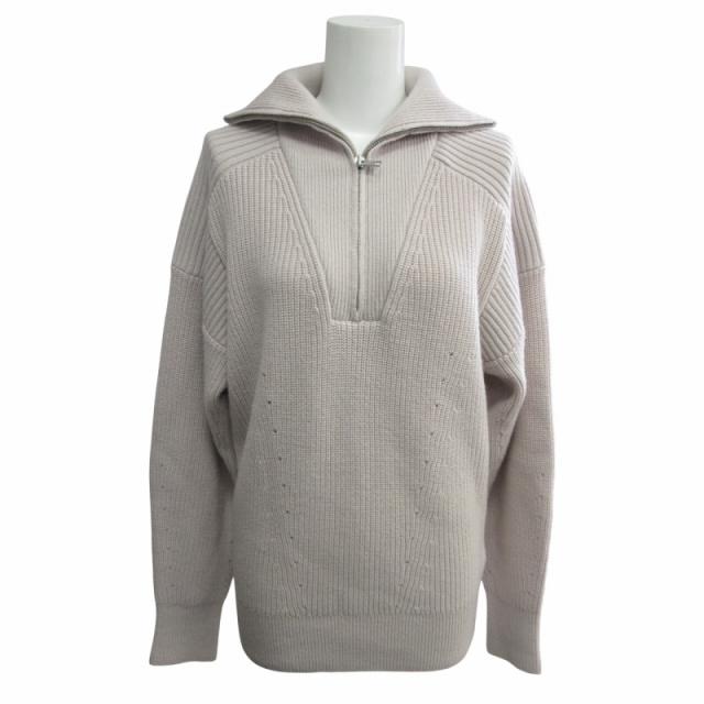 【中古】イザベルマラン エトワール 美品 BENNY メリノウール ハイネック ハーフジップニット ベージュ S IBO70