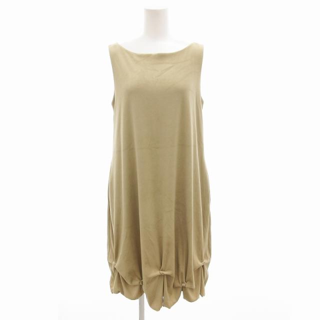 【中古】デイジーリンフォクシー 近年モデル Summer Velour Botero ワンピース ひざ丈 ノースリーブ 38 ベージュ