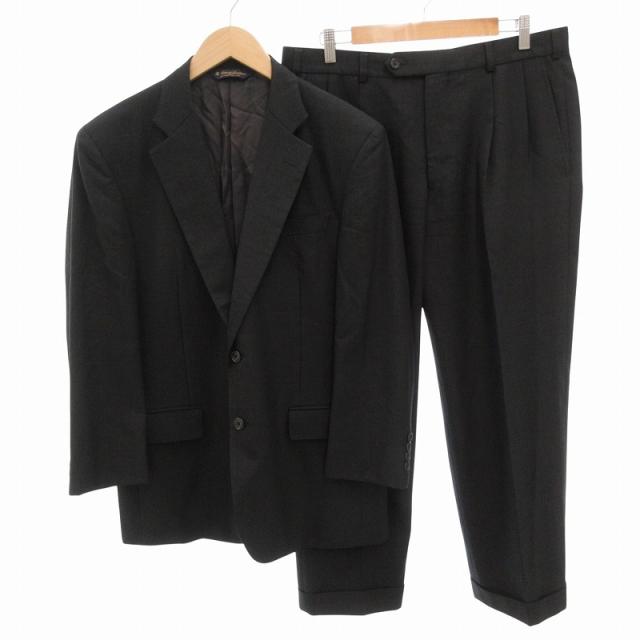 【中古】ブルックスブラザーズ シングルスーツ セットアップ ジャケット パンツ 40SHT 34W チャコールグレー